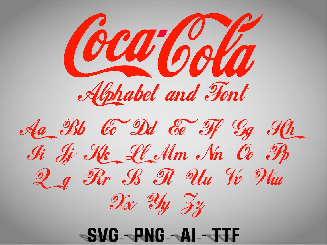 Coca Cola Alphabet SVG, Coca Cola Font, Coca Cola Clipart, Svg/png/ai ...