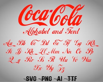 Coca Cola Alphabet SVG, Coca Cola Font, Coca Cola Clipart, Svg/png/ai ...