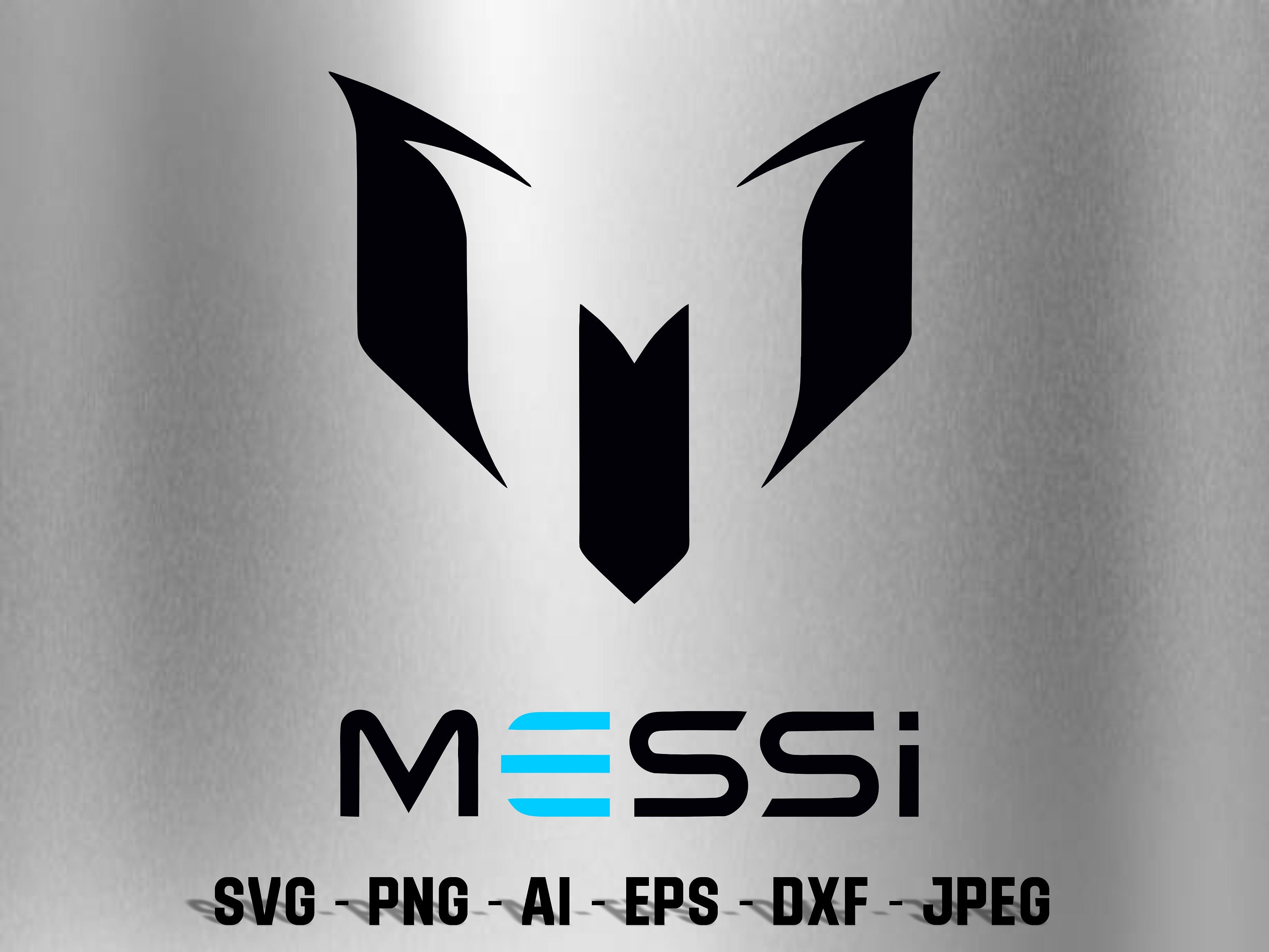 Messi Logo Cut Svg Dxf File Wall Sticker Pdf Silhouette Template Cnc ...