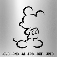 Mickey Head Outline Svg | Mickey Outline Cricut Cut File | Mouse Head ...