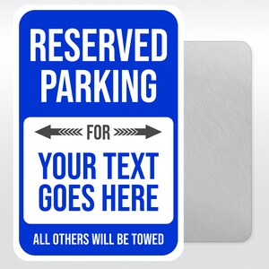 Custom Text Metal Reserved Parking Sign, Personalized Aluminum Sign ...