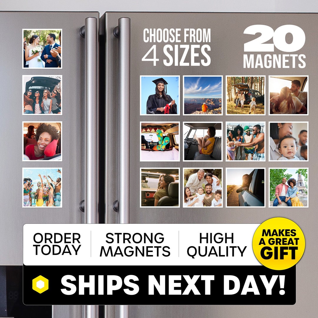 Personalized Photo Magnets for Fridge - Set of 20, Printed With Your ...