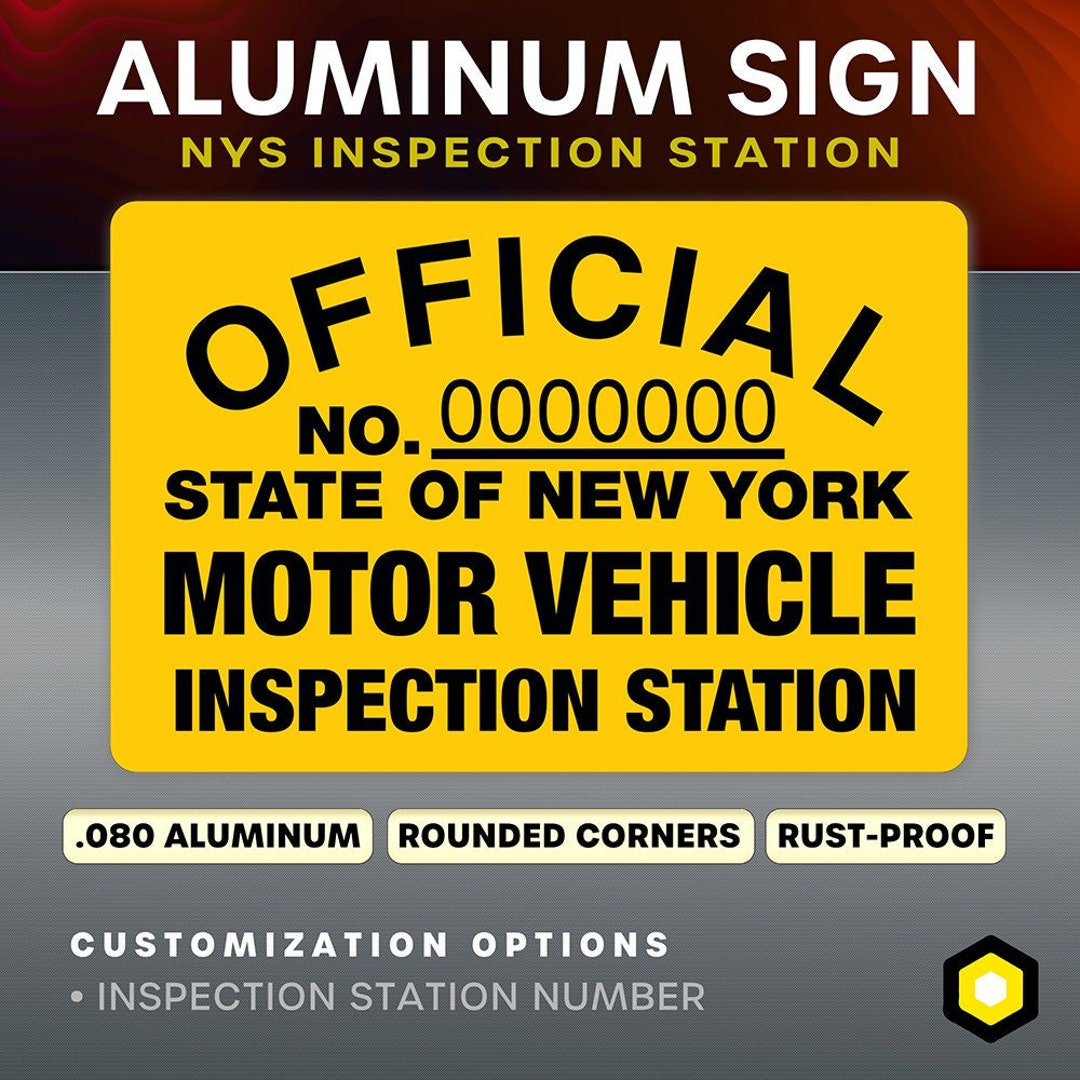 Custom Aluminum Sign: Official State of New York Motor Vehicle ...