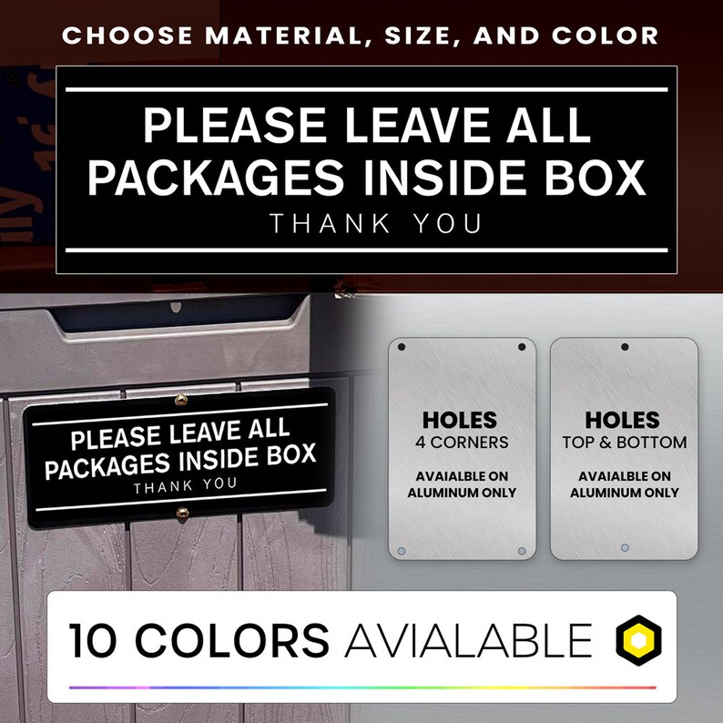 Durable please Leave All Packages Inside Box Sign Custom Sizes, Quick ...