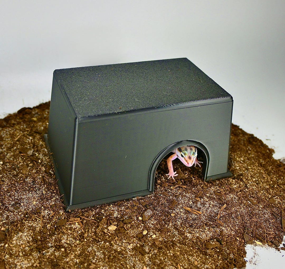 Reptile Hide Box Cave Enclosure Decor Reptile Tank Enrichment Hideaway ...