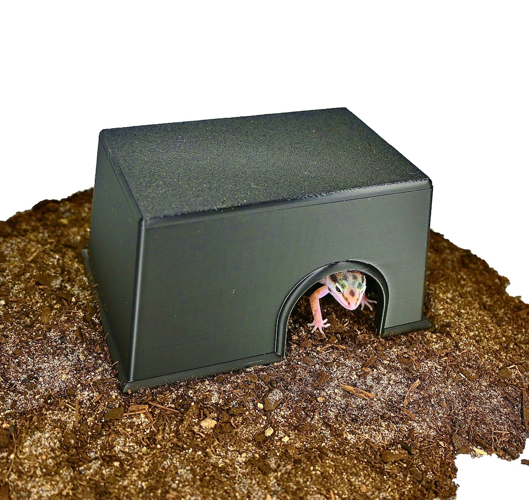 Reptile Hide Box Cave Enclosure Decor Reptile Tank Enrichment Hideaway ...