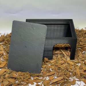Reptile Slate Hide Real Stone Enclosure Reptile Decor Enrichment ...
