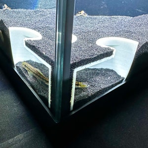 Aquarium Decor Corner Double Hole Cave Underground Viewing Hide Kuhli ...