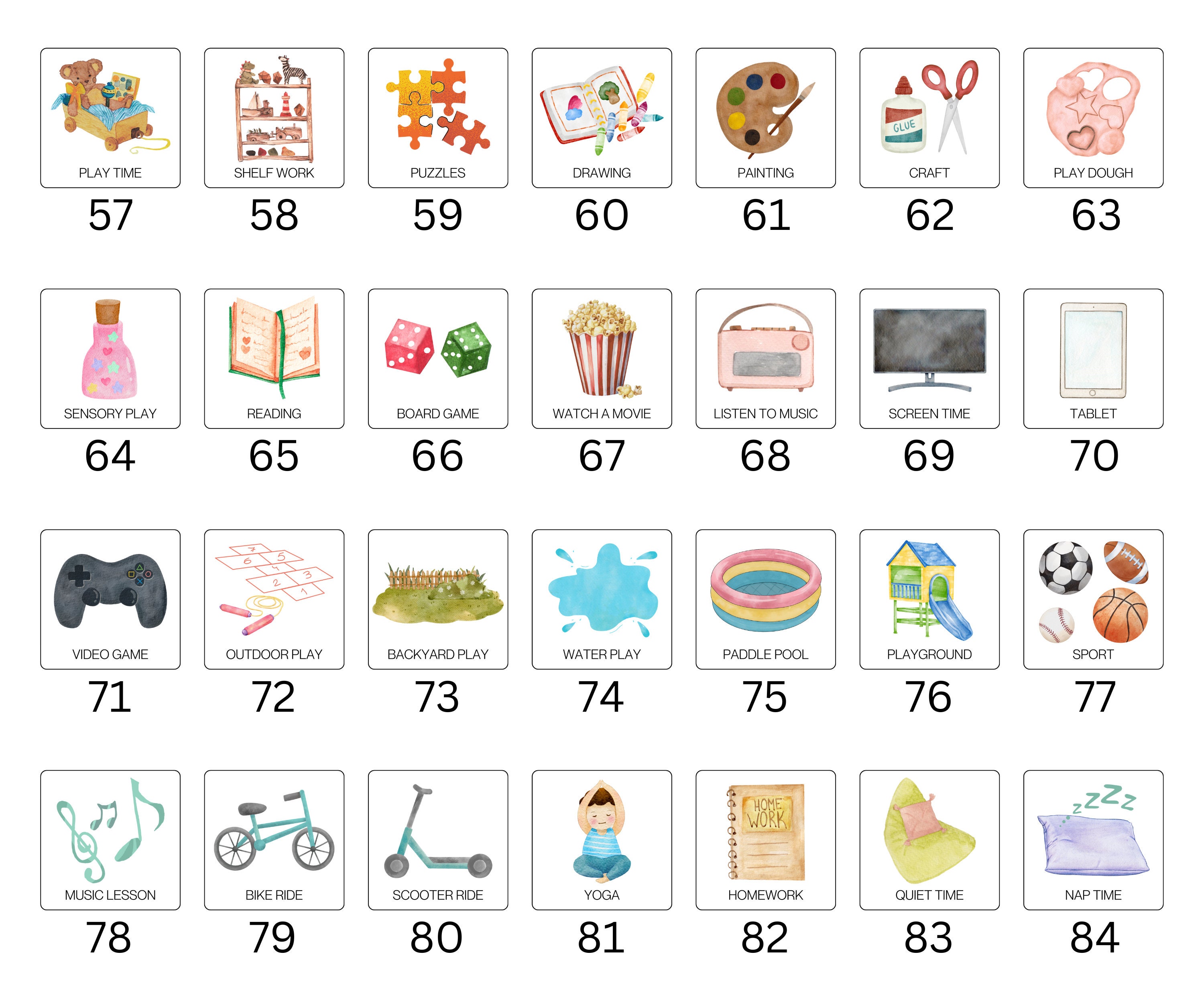 Wooden Daily Routine Chart With Visual Tiles, Picture Cards for Kids ...