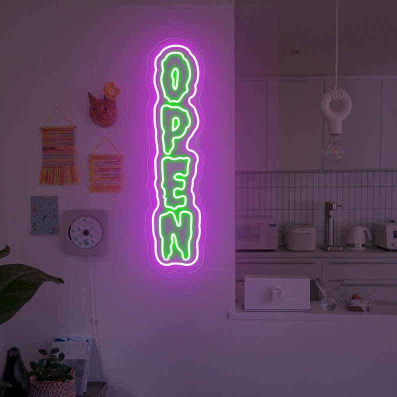 Open Neon Sign, Gothic Neon Sign, Wall Light Hanging Decoration, LED ...