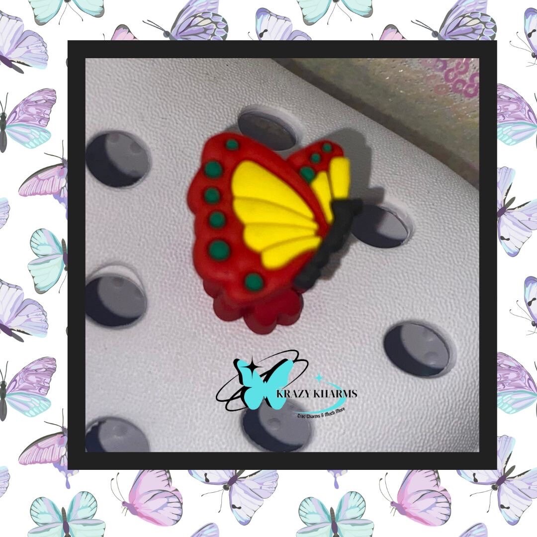 3D Yellow, Red and Green Spring Croc Charm Animal/butterfly Jibbitz 3D ...