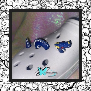 3D Blue Dragon 3 Piece Croc Charm Animal Jibbitz 3D Shoe Charms Shoe ...