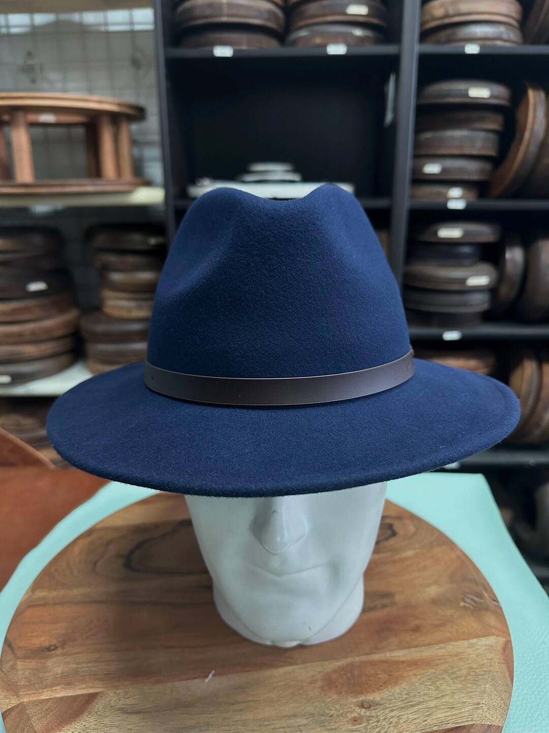 Fedora Down Brim Navy Blue Hat. Fedora Hat. Ready to Ship!!! - Etsy