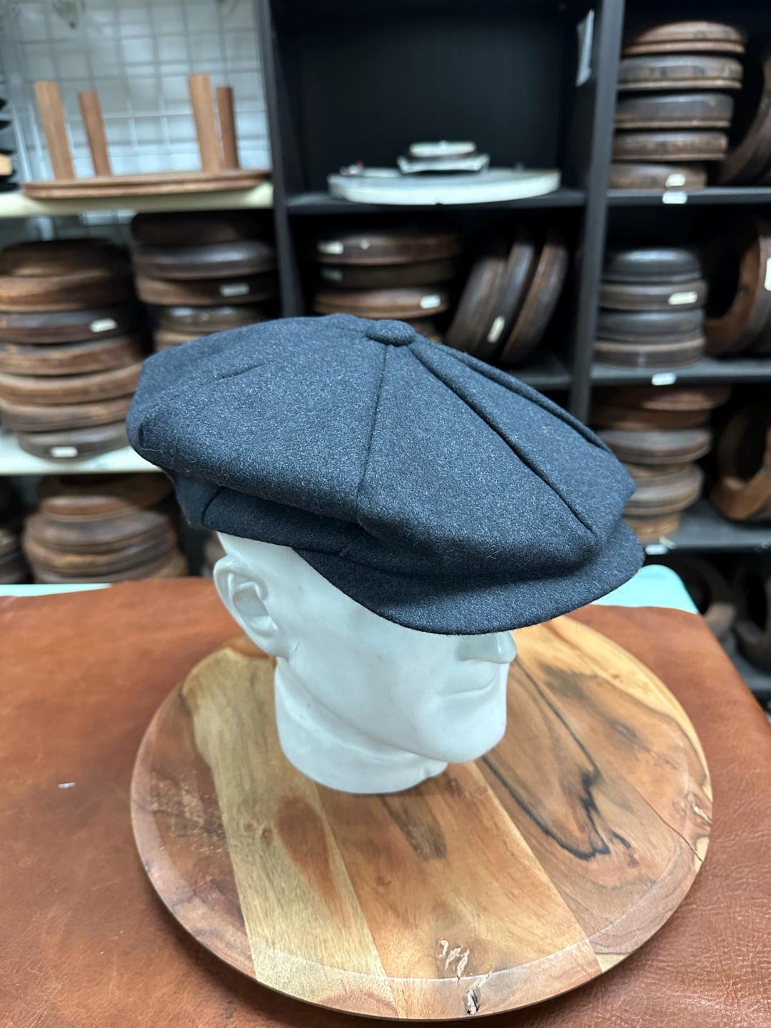 Wool Newsboy Cap: Charcoal Gatsby Style Big Apple Cap S/M - Etsy