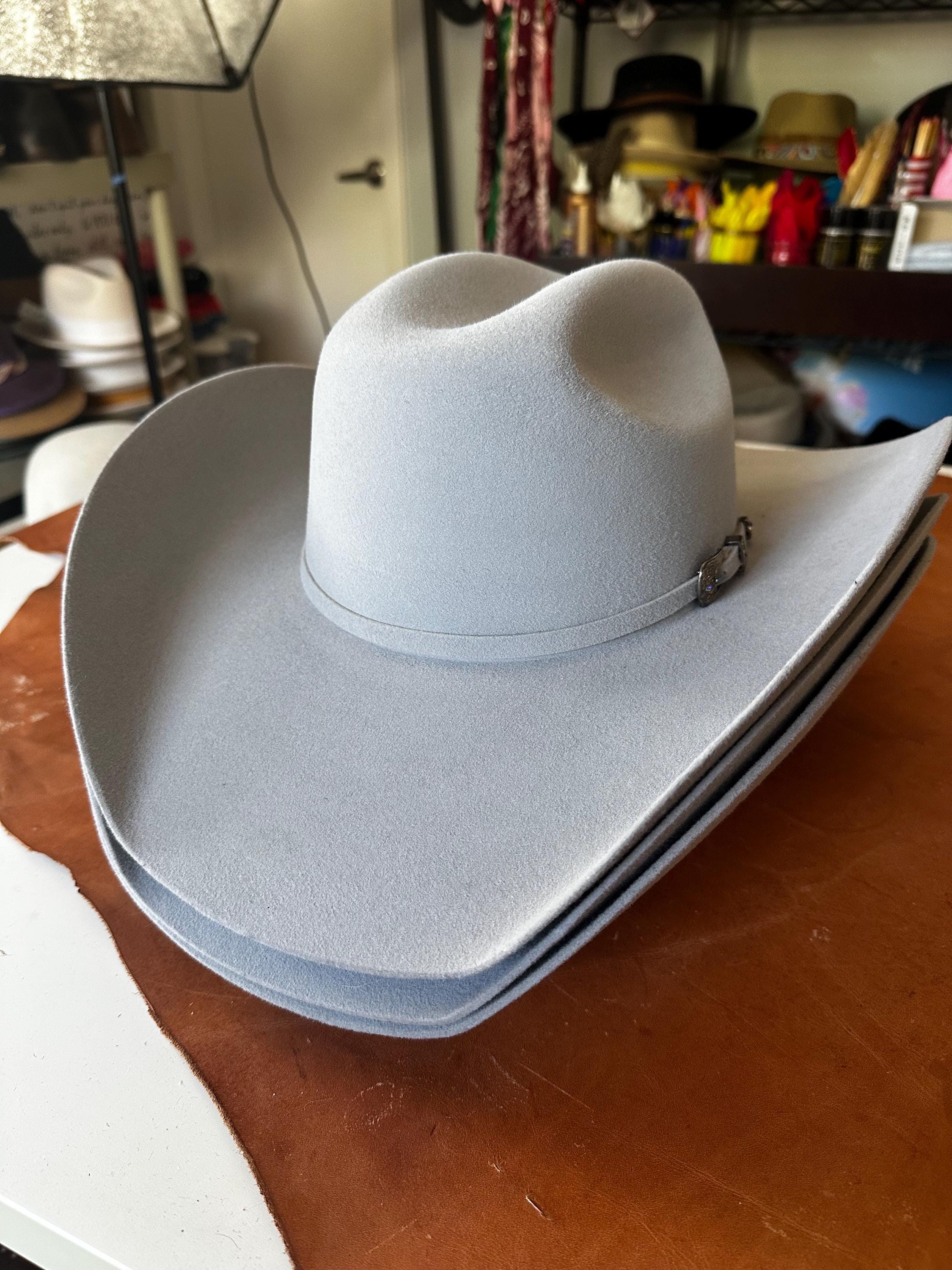 Cattleman Wool Cowboy Hat: Light Gray. 4" Brim - Etsy