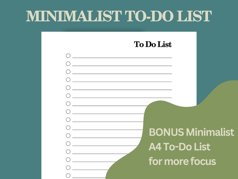 Mindfulness Colouring in to Do List Printable Simple Task List Color in ...