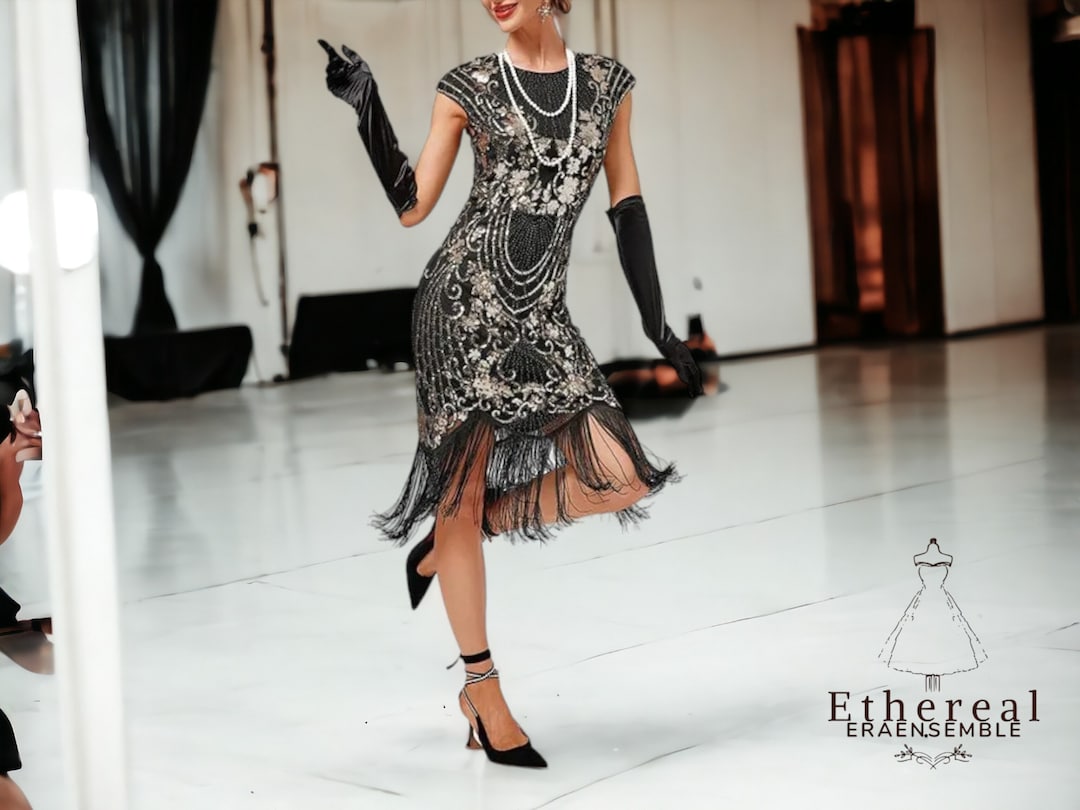 Beaded Flapper Dress | Evening Party Attire | Stylish Tasseled Outfit ...