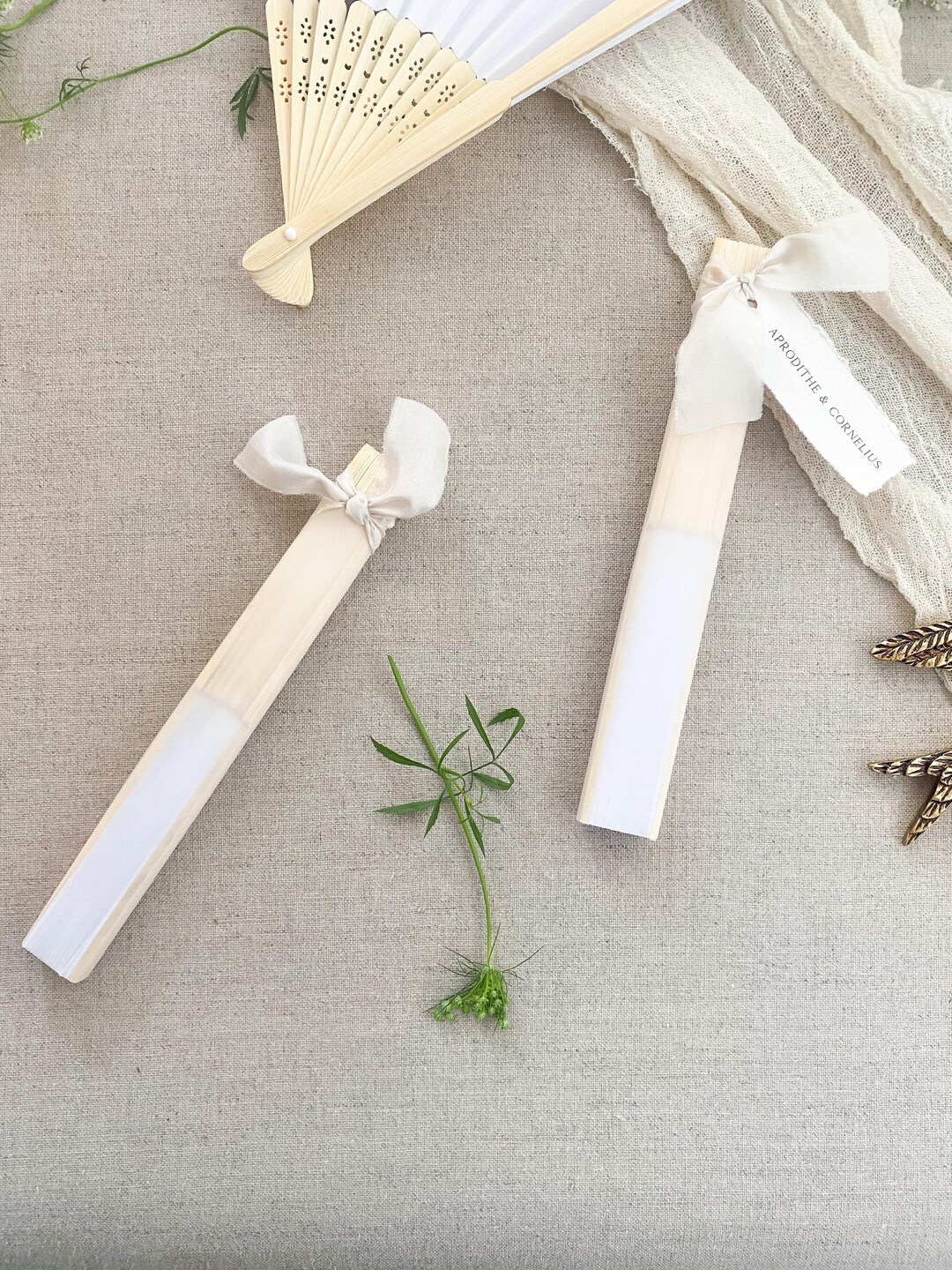 Fan Aphrodite Natural, Fan, Wedding, Personalized Fan, Wedding Day ...