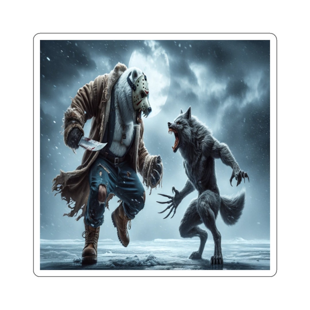 Jason Bear Vs Werewolf Die-cut Stickers - Etsy