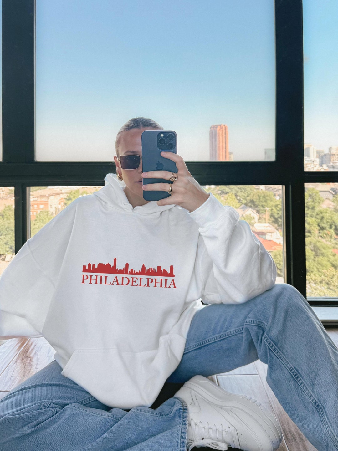 Philadelphia Skyline Hoodie, Cute Philly Sports Sweatshirt, Gift for ...