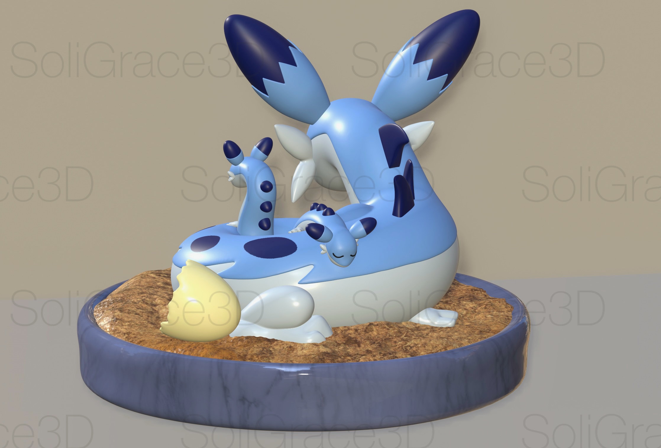 Chillet With Babies Stl File 3d Print Palworld - Etsy