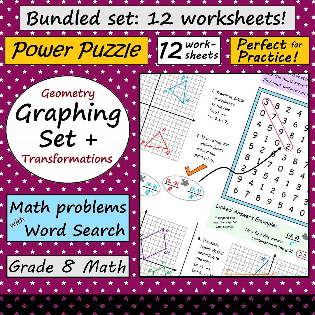 Graphing Plus SET (geometry), Grade 8 Math - Etsy