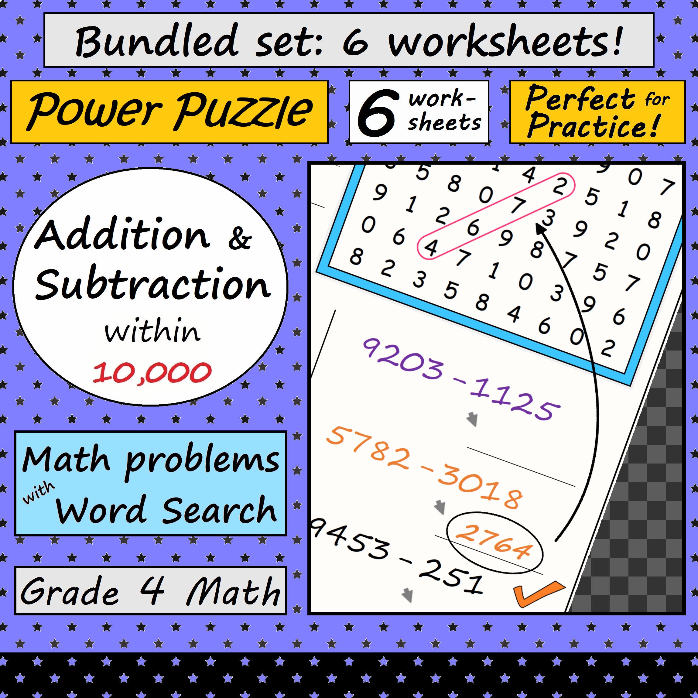 Addition & Subtraction Within 10,000, Grade 4 Math - Etsy