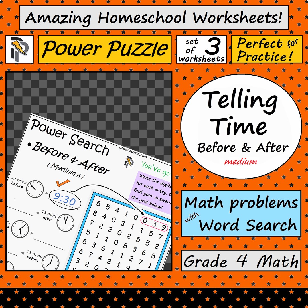 Telling Time Add and Subtract Minutes 2, Grade 4 Math - Etsy