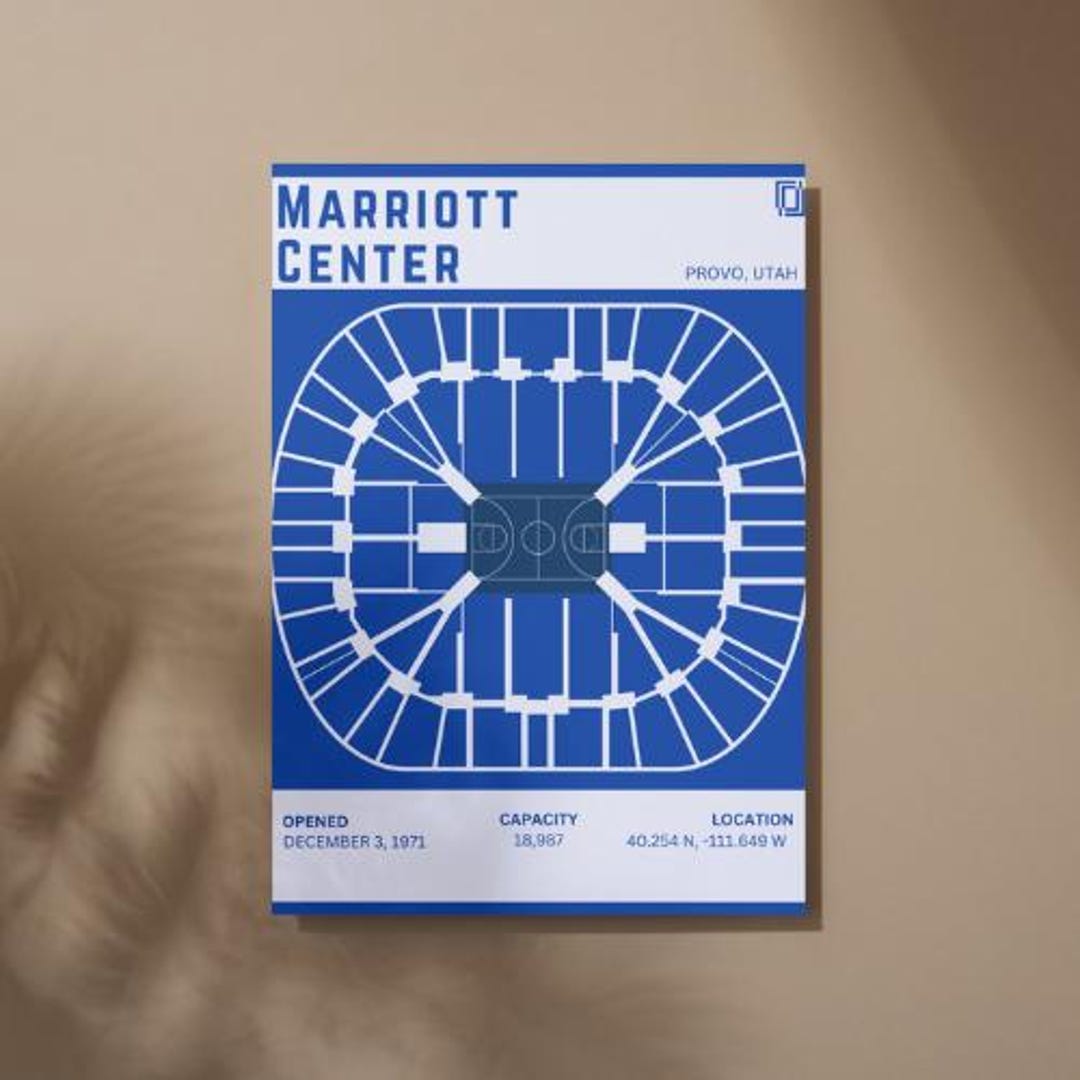 BYU Poster, Marriot Center Print, Mid Century Modern Basketball Poster ...