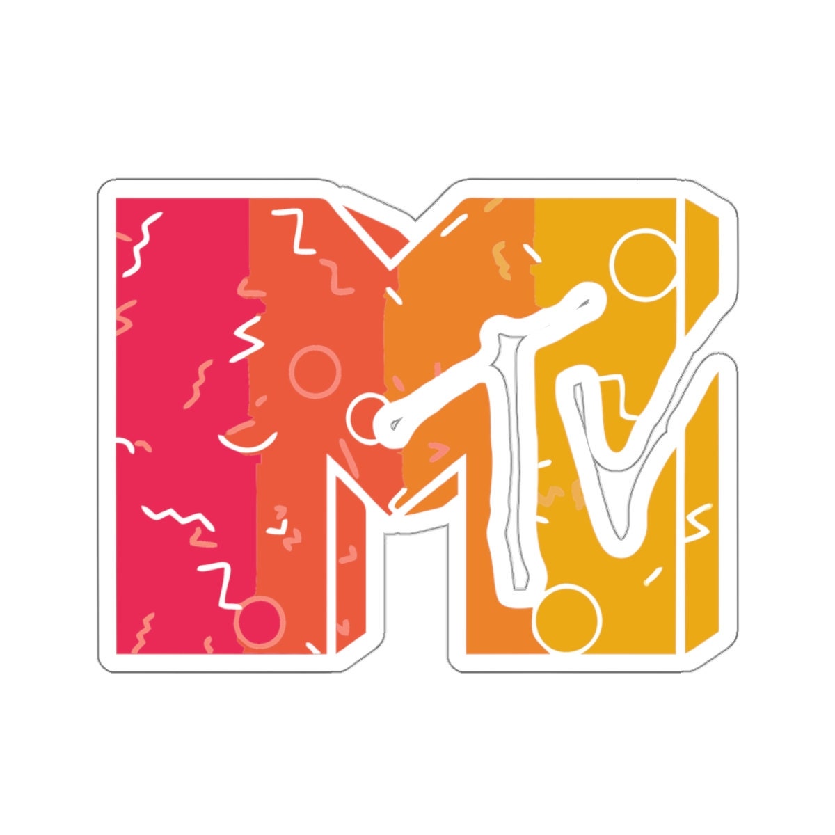 Vintage MTV Logo Sticker Retro Music Television Decal for 80's & 90's ...