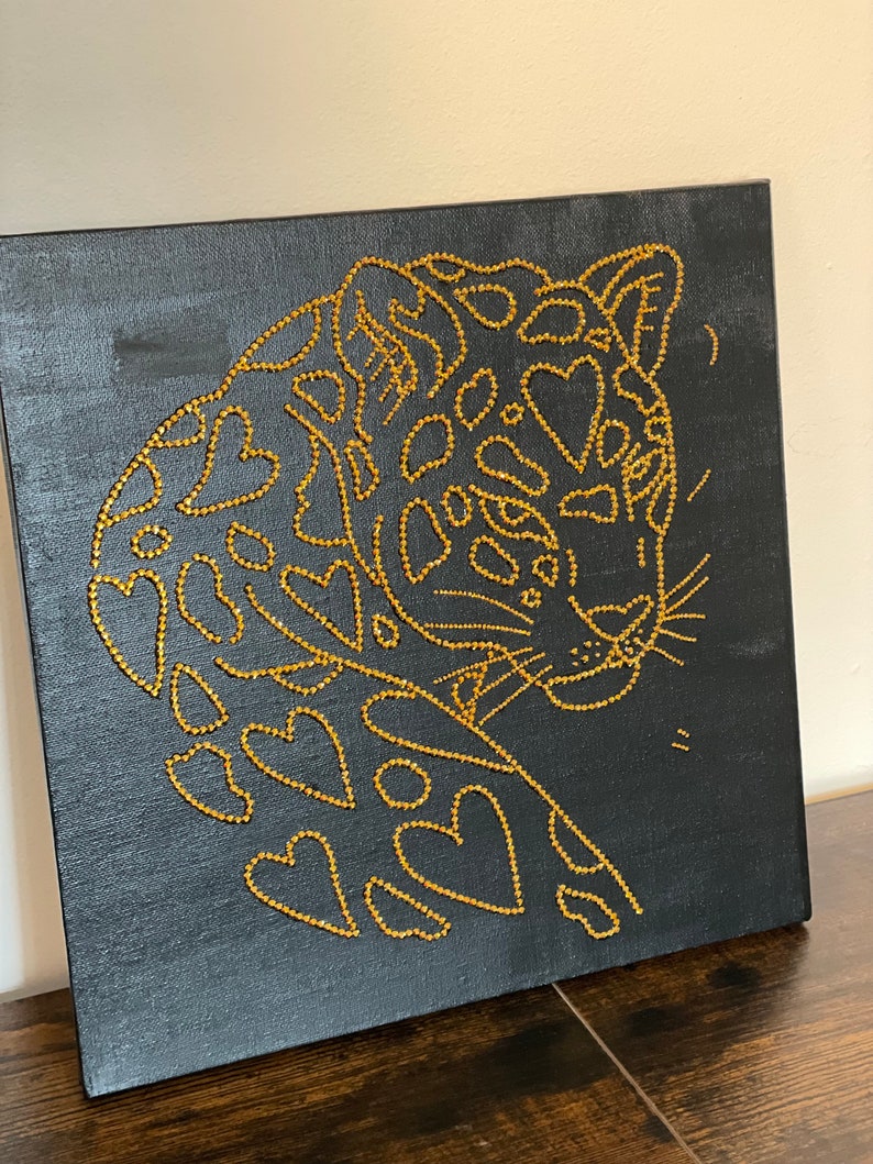 Leopard Original Canvas Diamond Painting Wall Home Decor Rhinestone Art ...