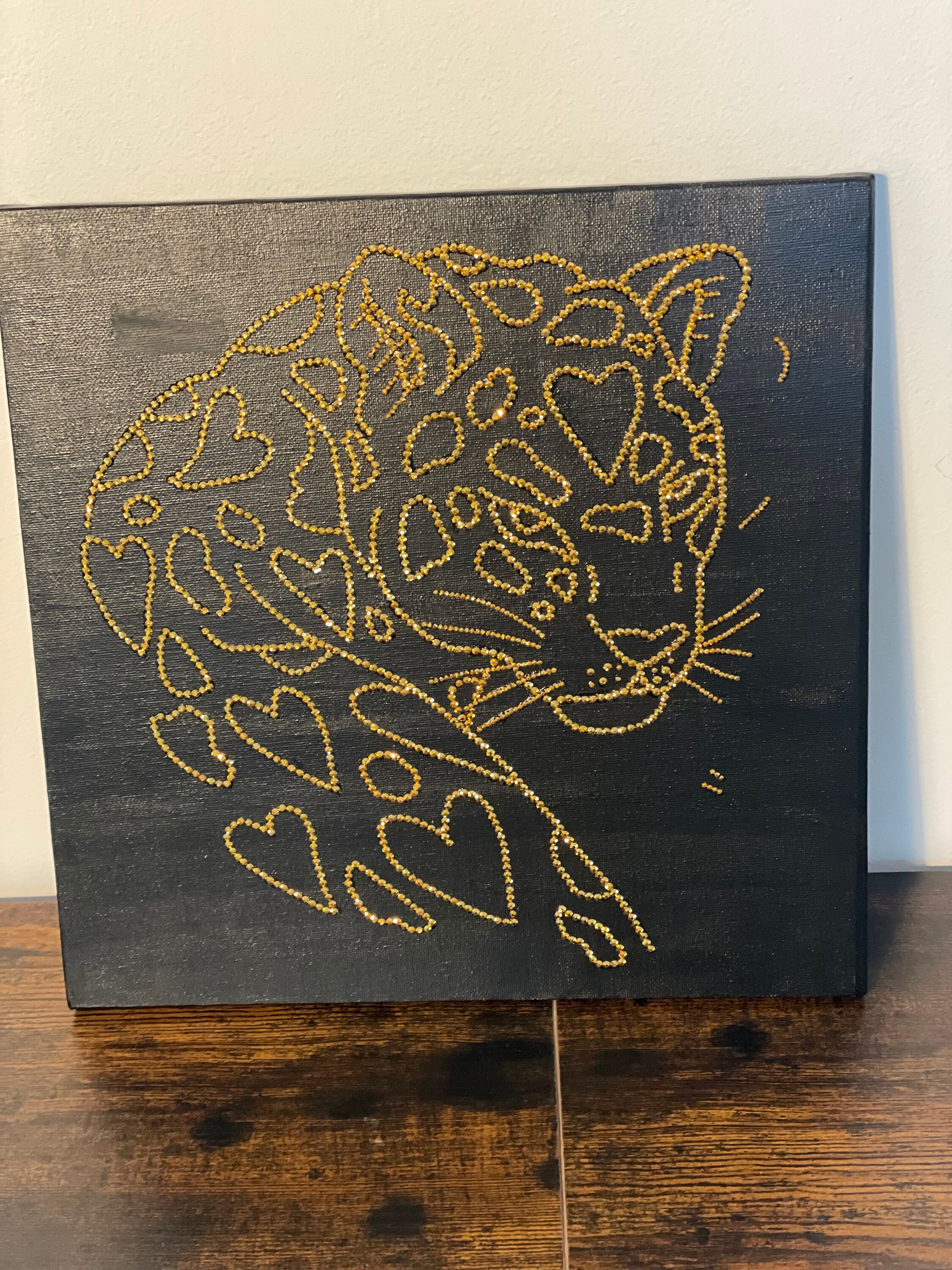 Leopard Original Canvas Diamond Painting Wall Home Decor Rhinestone Art ...