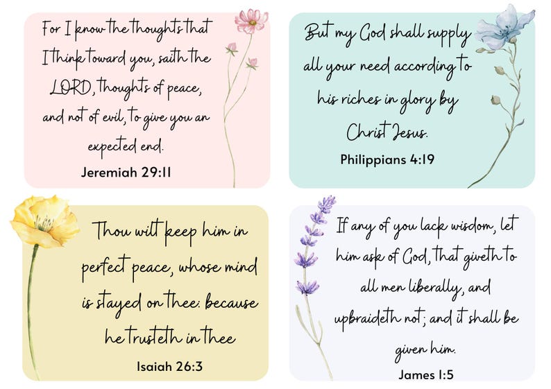 52 Weekly KJV Scripture Memory Cards, Digital Download, Bible Memory ...