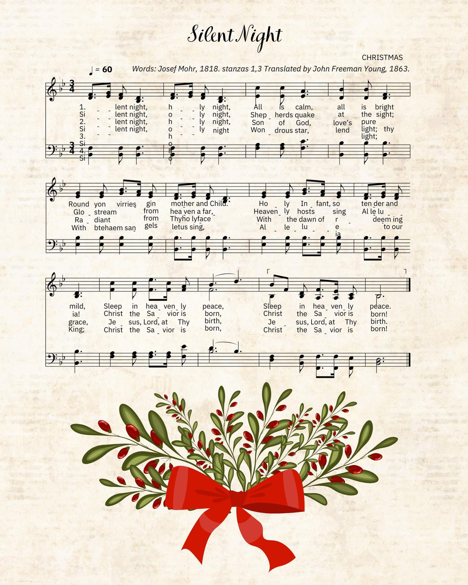14 Top Classic Vintage Christian Christmas Hymns Carols, Printable ...