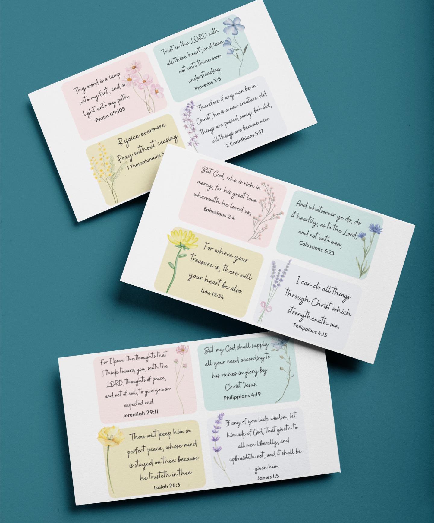 52 Weekly KJV Scripture Memory Cards, Digital Download, Bible Memory ...