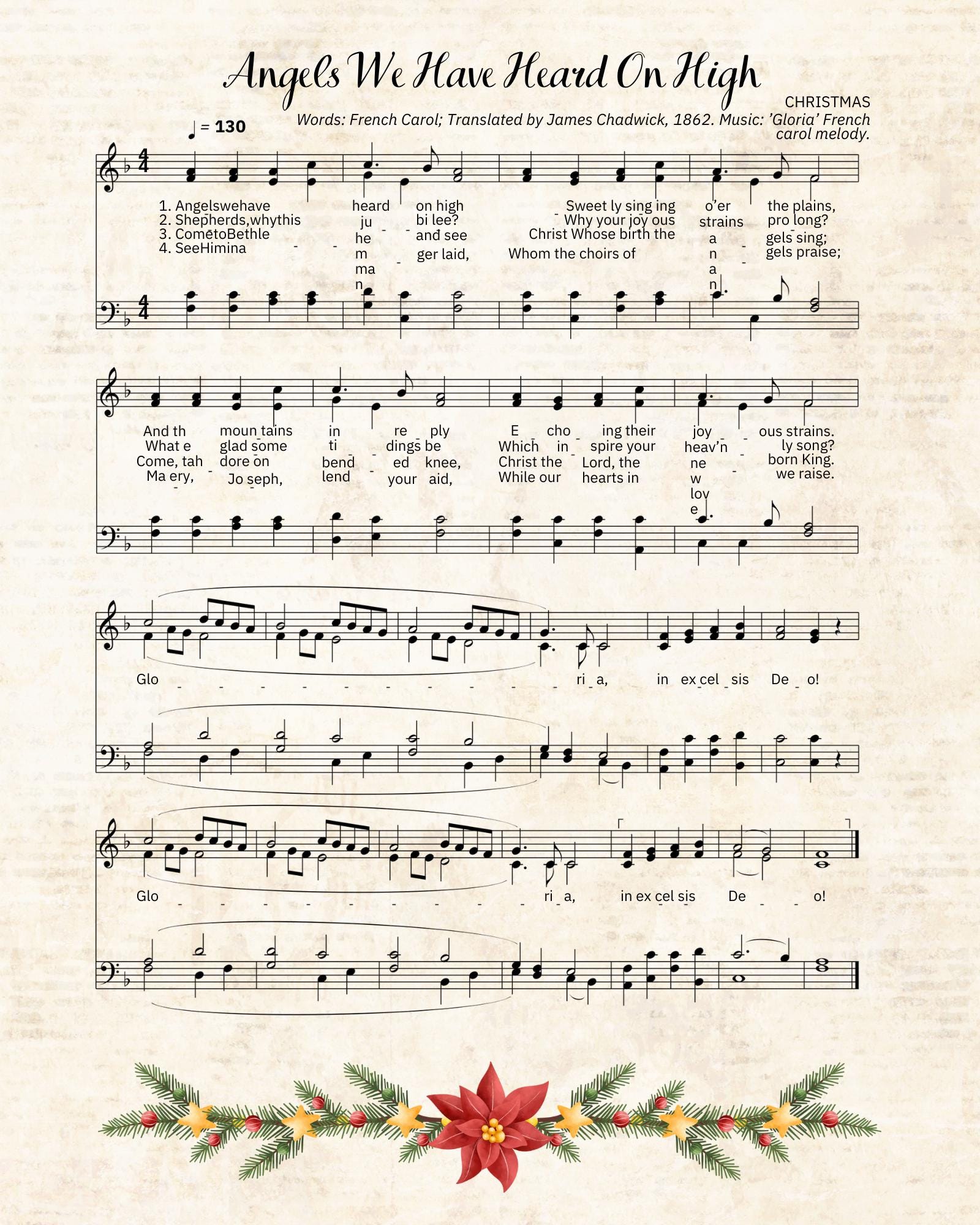 14 Top Classic Vintage Christian Christmas Hymns Carols, Printable ...