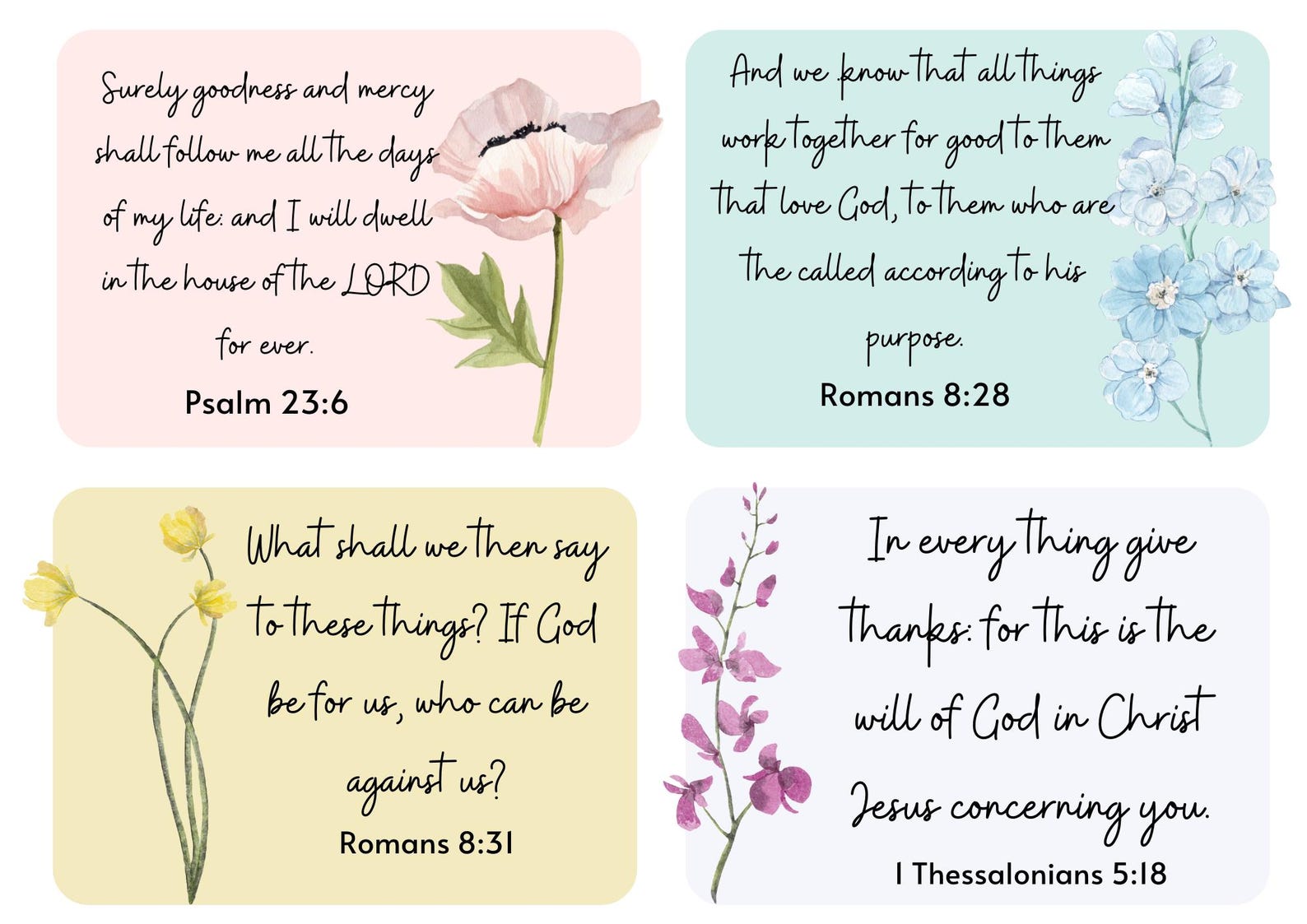 52 Weekly KJV Scripture Memory Cards, Digital Download, Bible Memory ...