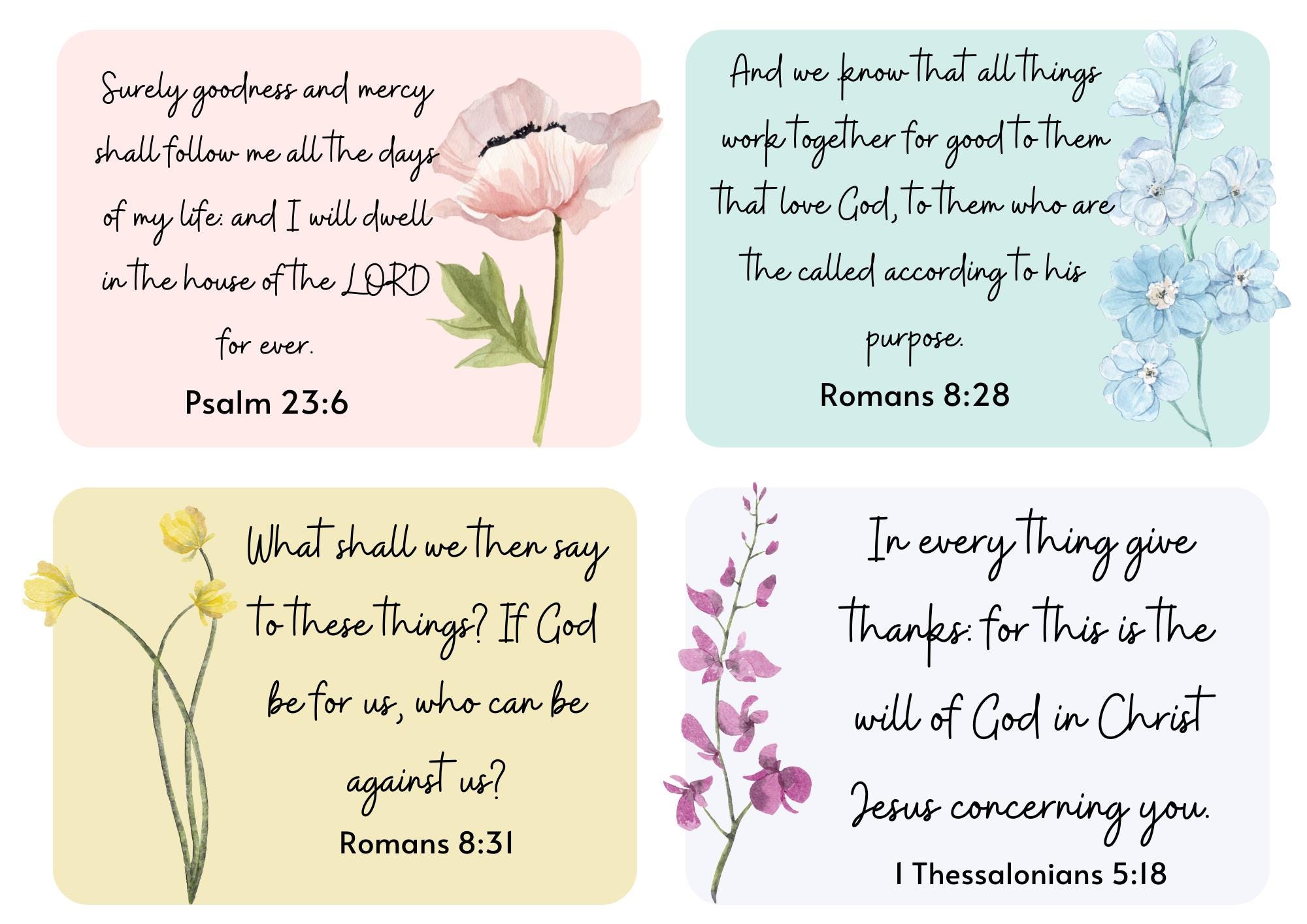 52 Weekly KJV Scripture Memory Cards, Digital Download, Bible Memory ...