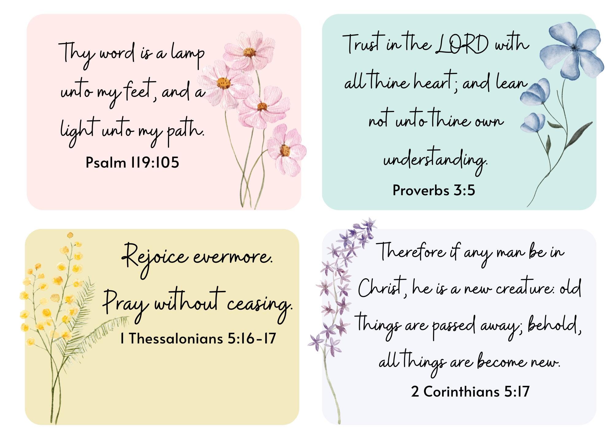 52 Weekly KJV Scripture Memory Cards, Digital Download, Bible Memory ...
