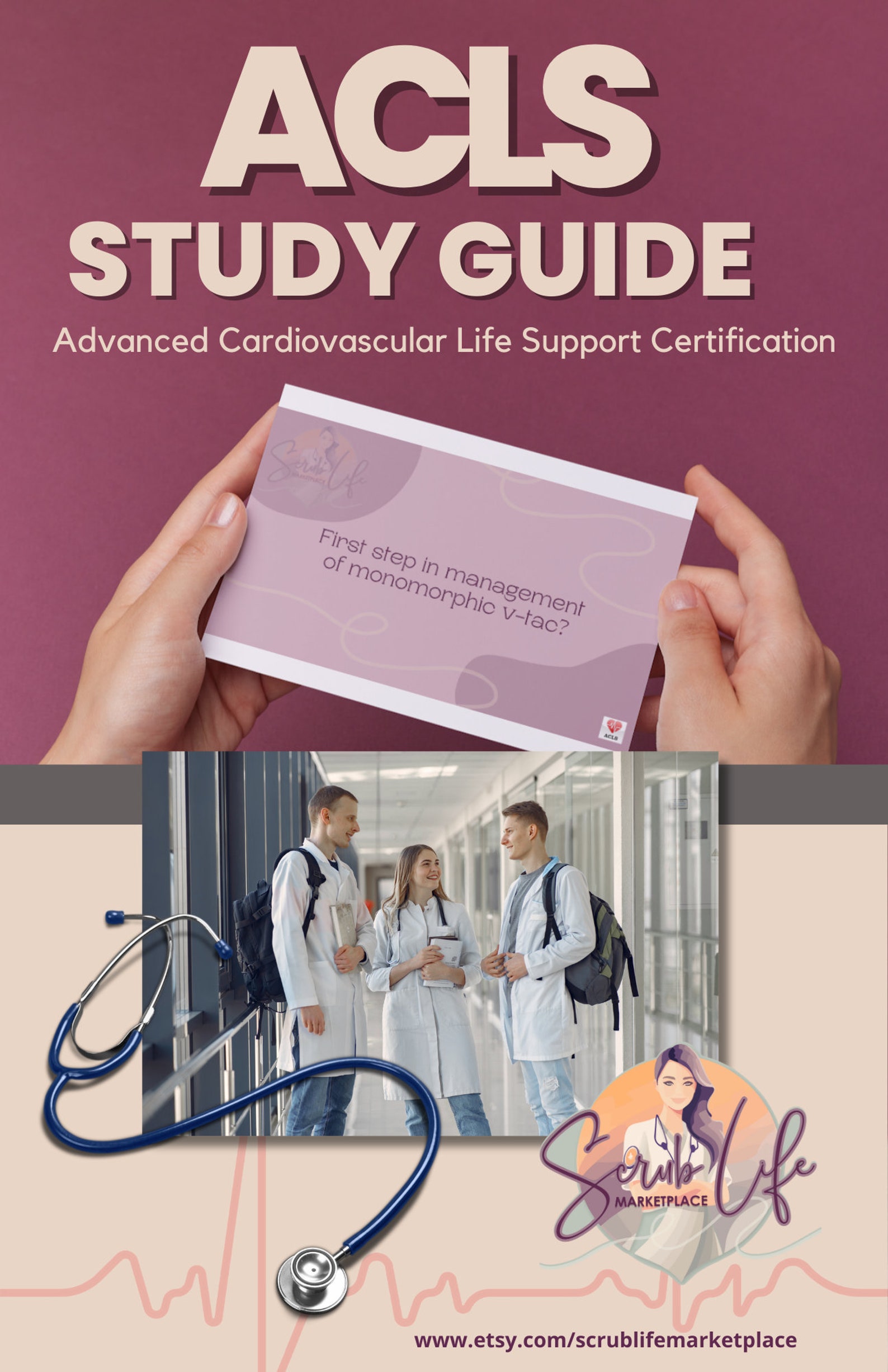 ACLS Algorithm Flashcards, Advanced Life Support Healthcare, ACLS ...