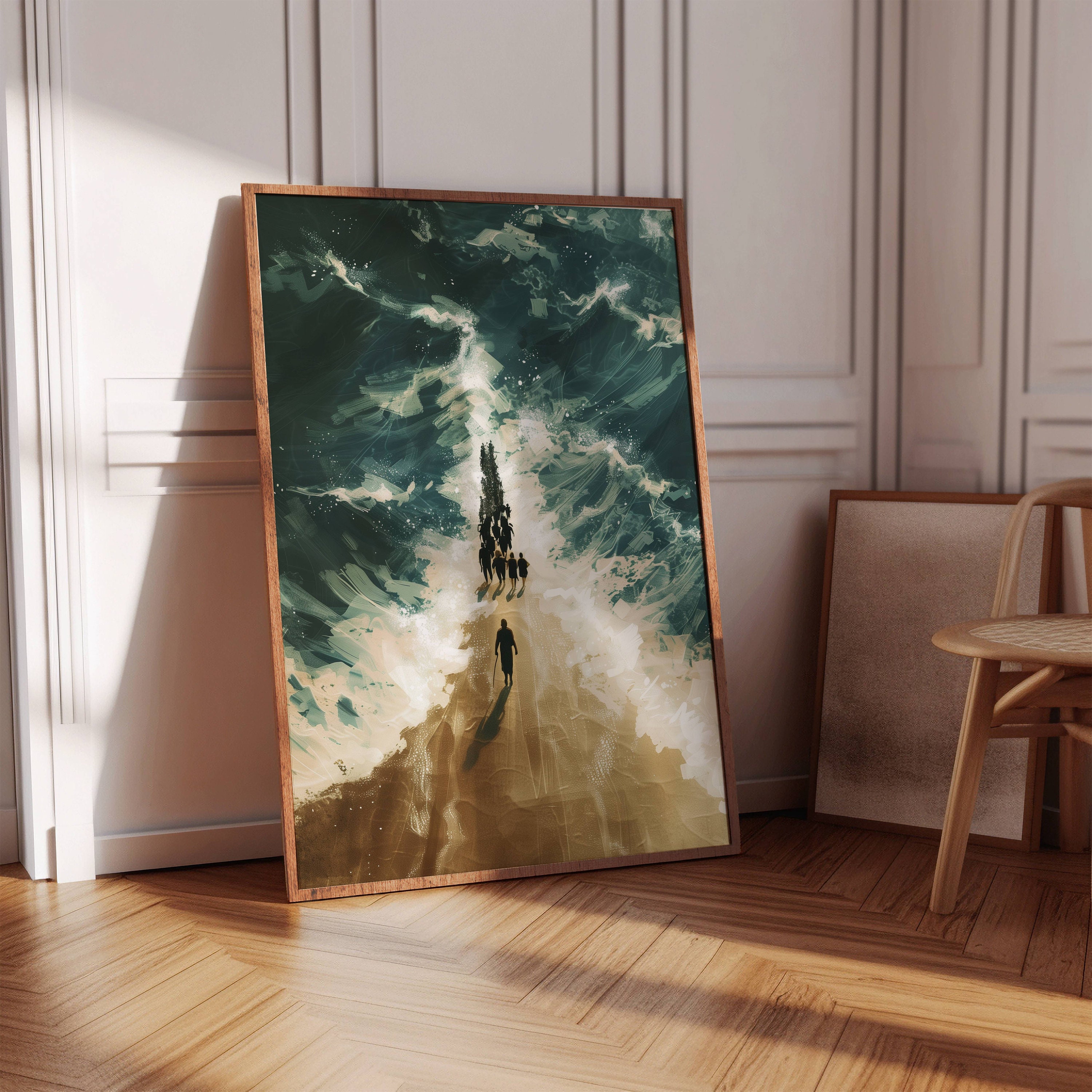 Moses Splits the Red Sea | Red Sea Art | Moses Wall Art | Christian ...