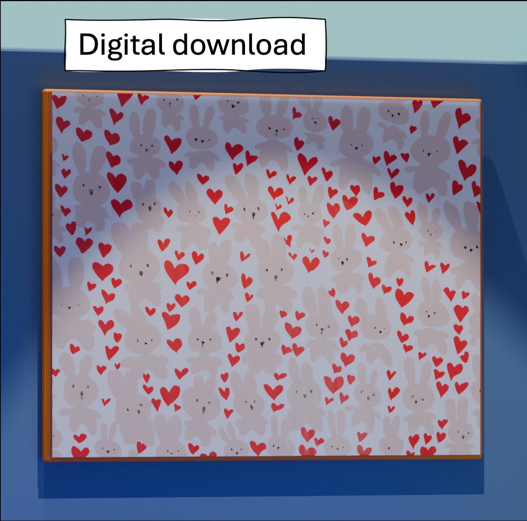 Bunnies and Hearts Digital Download - Etsy