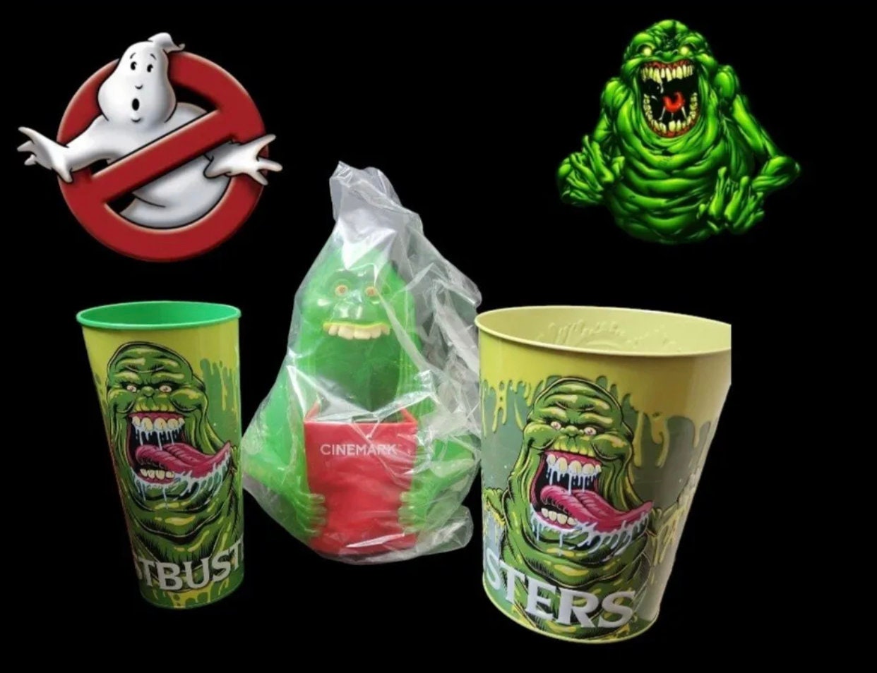 SET of popcorn boat bucket cups 2024 Ghostbusters Frozen Empire Slimer ...