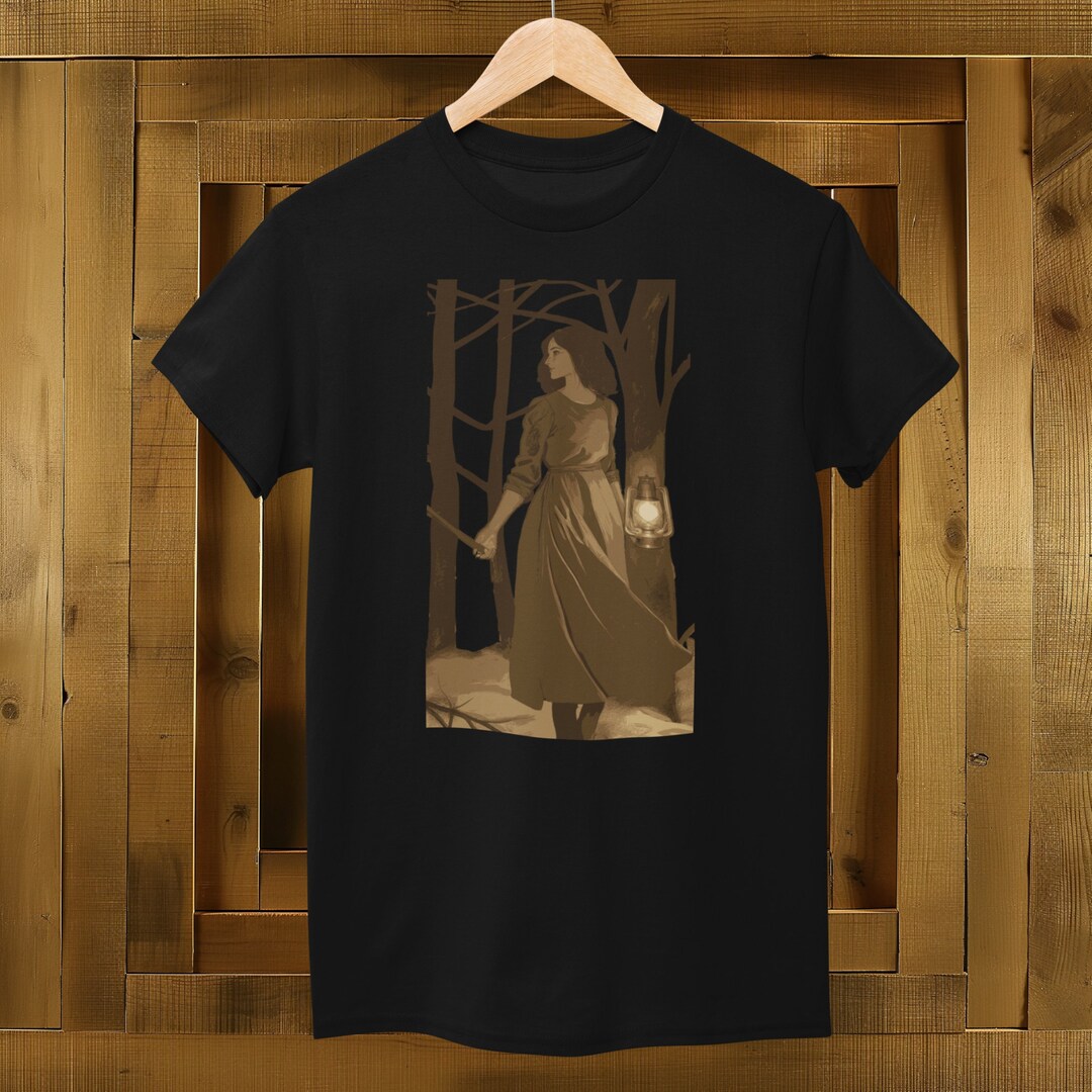 Girl Lost in the Woods With Gold Lantern Whimsigoth Shirt Dark Aesthetic Fashion Fairycore Wicca ...