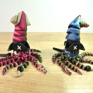 3D Printed Squid Pirate, Articulated, Flexi Factory, Fidget Toy, Gift ...