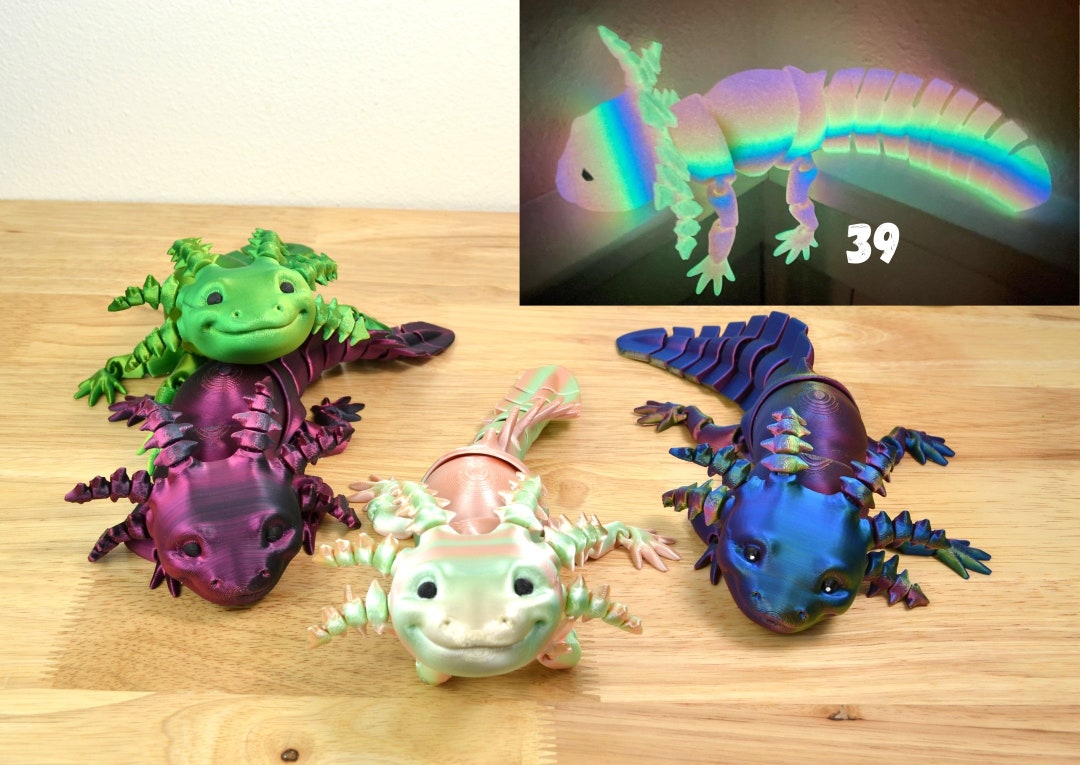 3D Printed Axolotl 10.5 Articulated Axolotl, Fidget Toy, Gift, Matmire ...