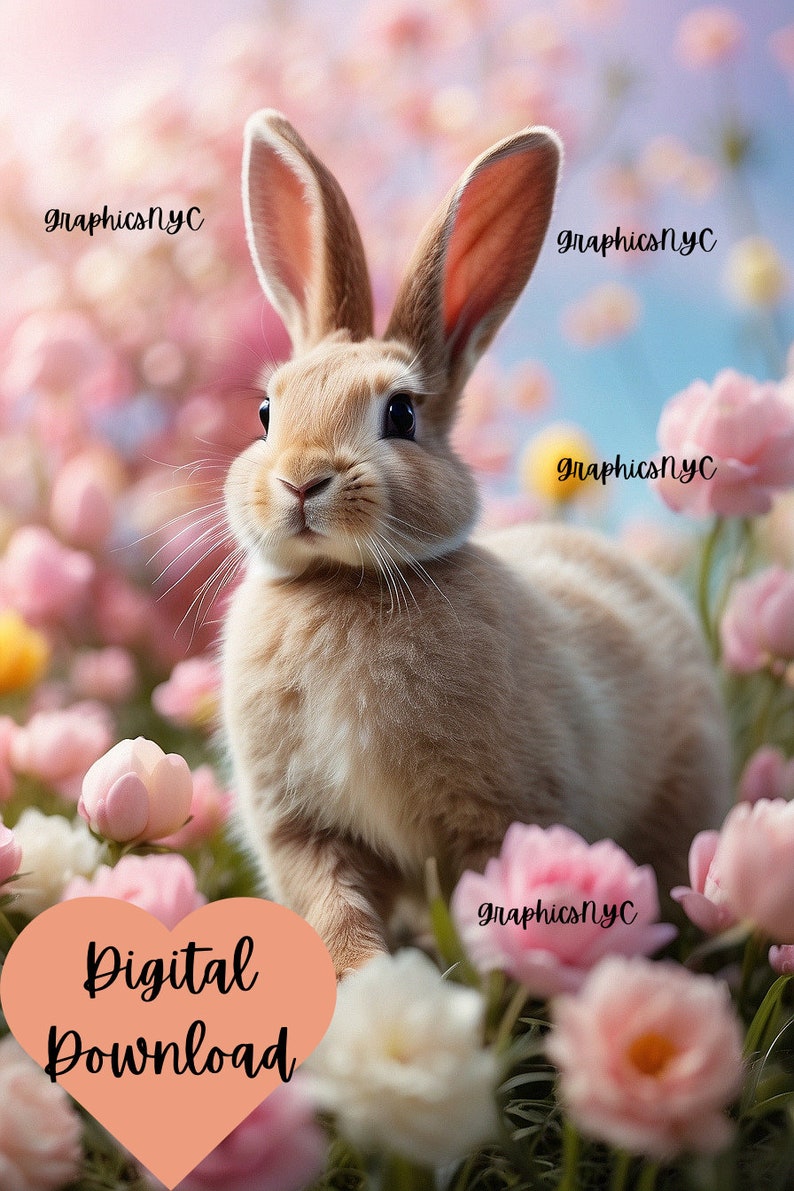 Whimsical Easter Bunny, Wall Art, Easter, Colorful Piece of Artwork for ...