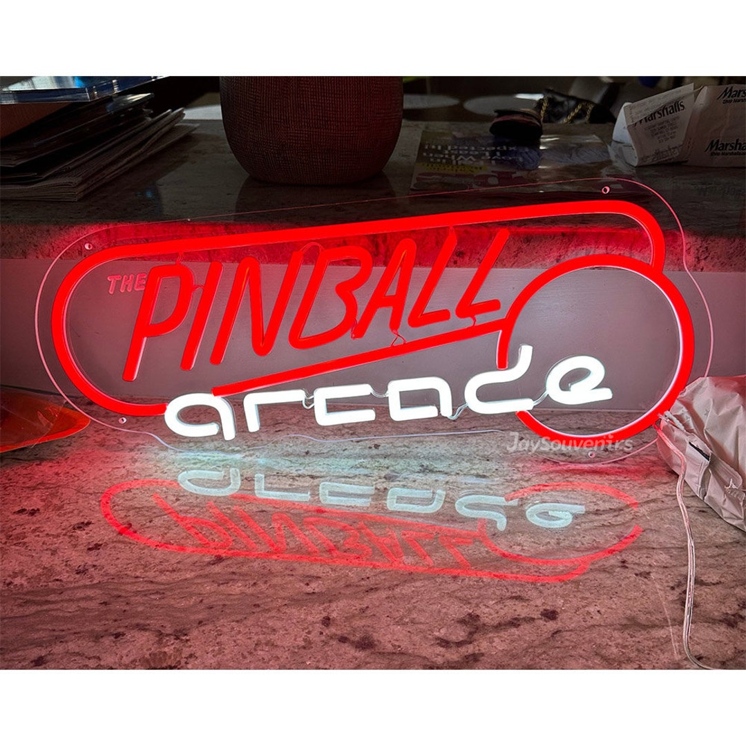 Handmade Pinball Led Sign,retro Pinball Design,gaming Room Decor ...