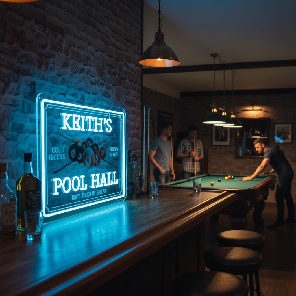 Custom Name Billiard Pool Hall LED Neon Sign: Man Cave Decor - Etsy