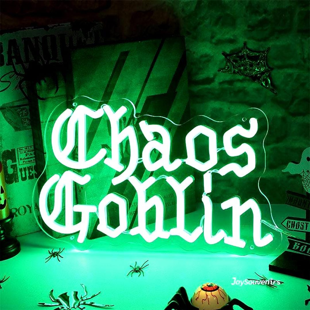 Chaos Goblin Neon Sign: Gothic Home Decor - Etsy